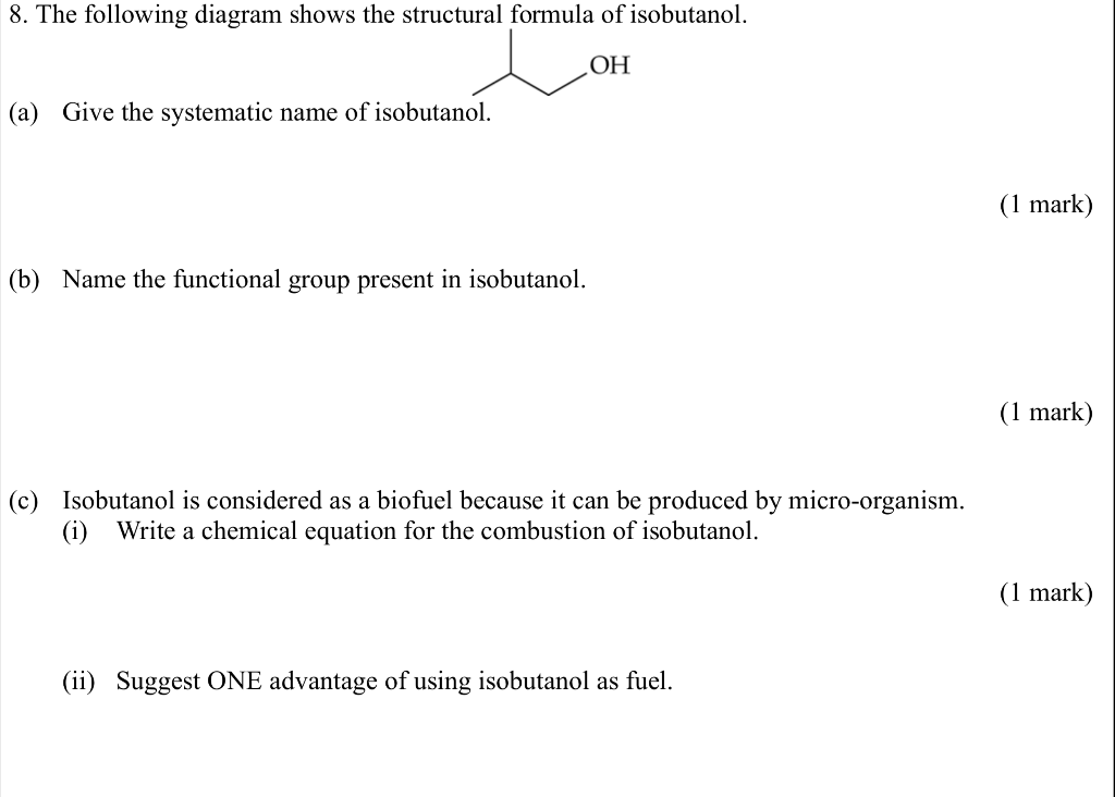 Isopentanol Structural Formula