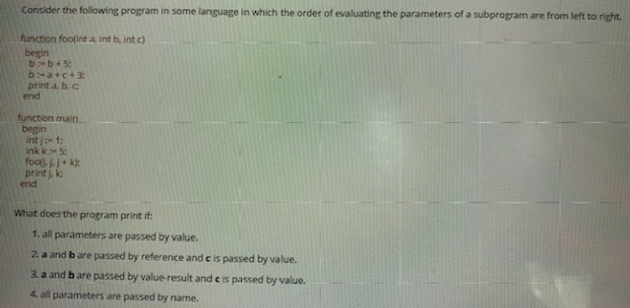 Solved Consider the following program in some language in | Chegg.com