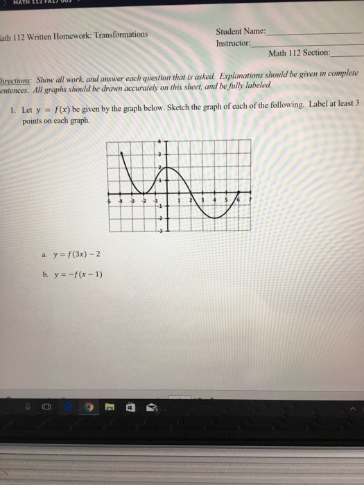 Solved Student Name: Instructor 112 Written Homework: | Chegg.com
