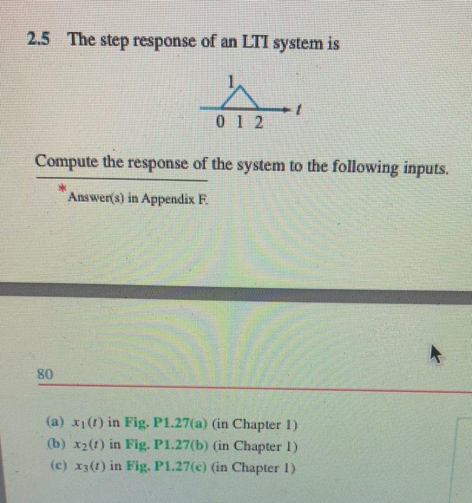 Solved 2.5 The step response of an LTI system is 0 1 2 | Chegg.com