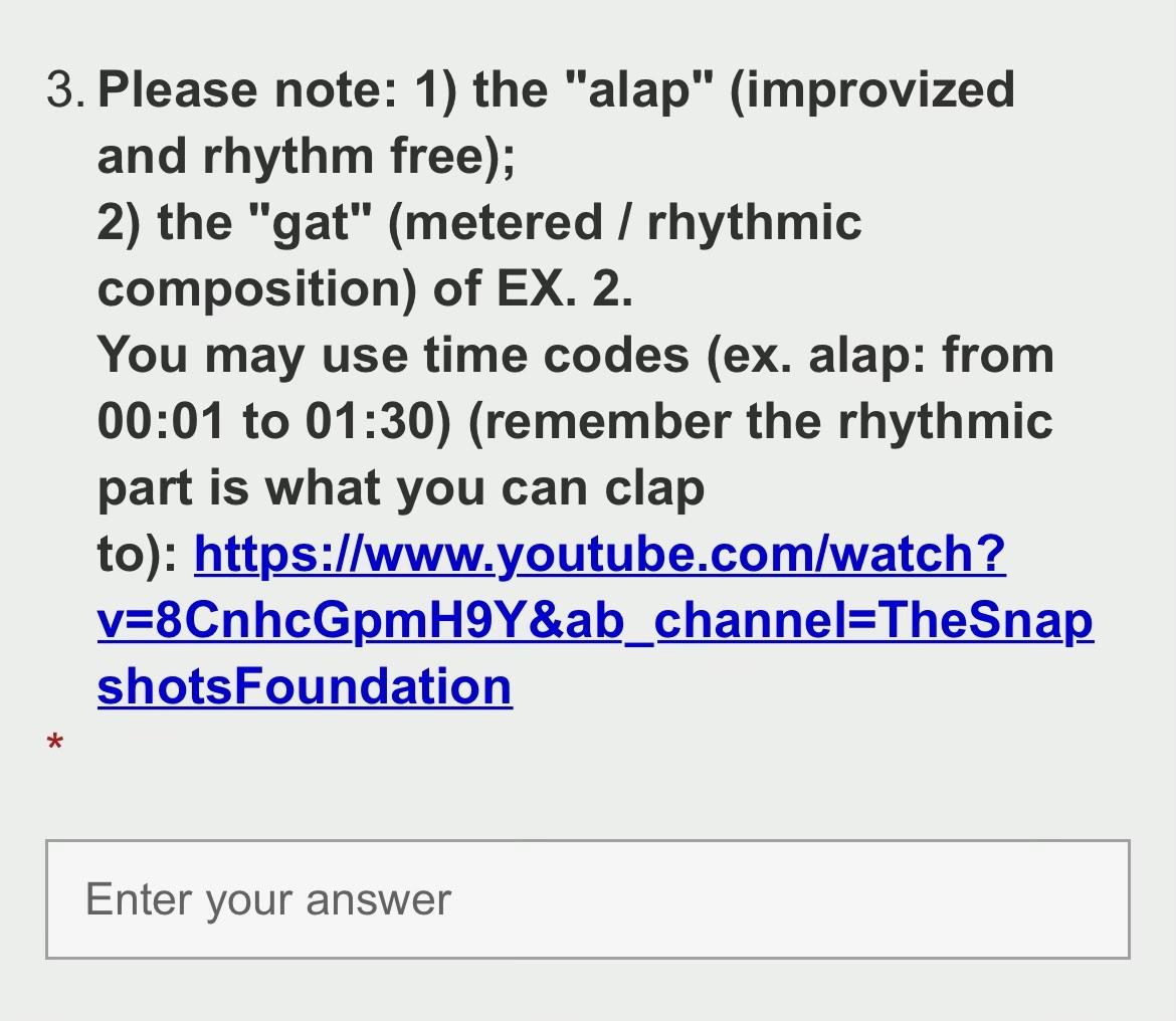 3. Please note: 1) the "alap" (improvized and rhythm | Chegg.com