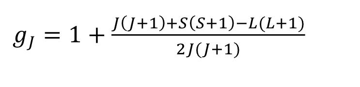 Solved Given the Lande' g factor formula, what factors (g) | Chegg.com