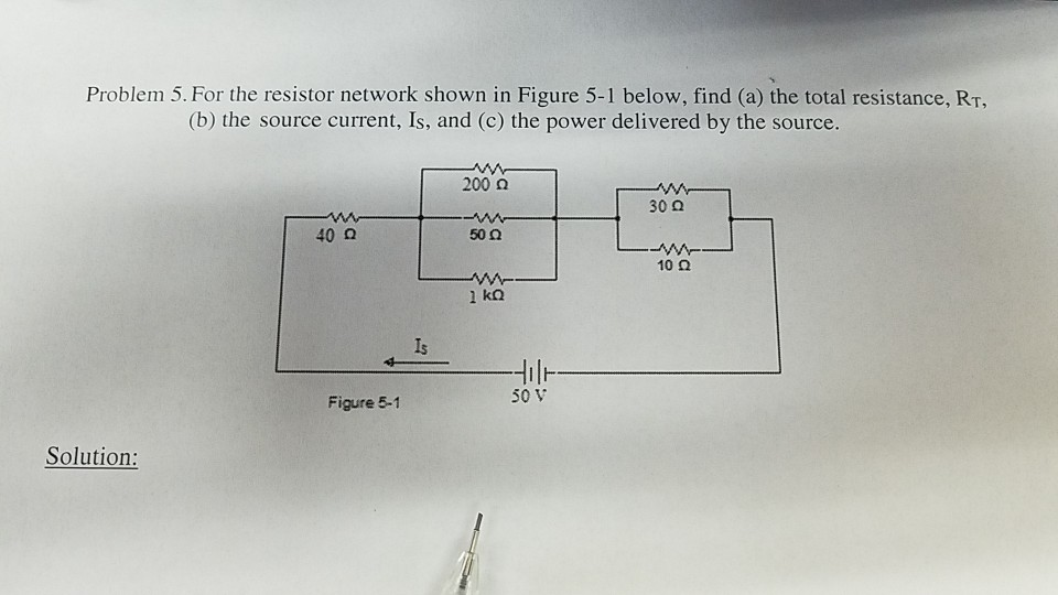 Solved Problem 5. For the resistor network shown in Figure | Chegg.com
