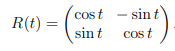 Solved R(t)=(costsint−sintcost)R(t)=1+tdtdR(t)∣∣t=0=1+t(01−1 | Chegg.com