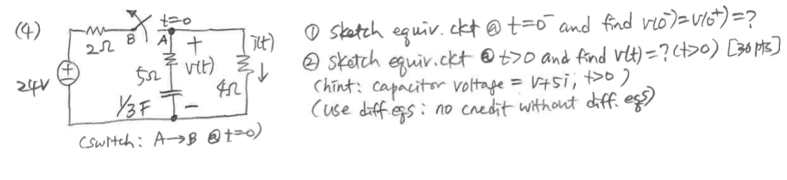 Solved Clarification: when it says use Diff. Eqs., the | Chegg.com