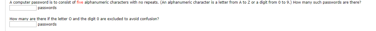 Solved A computer password is to consist of five | Chegg.com