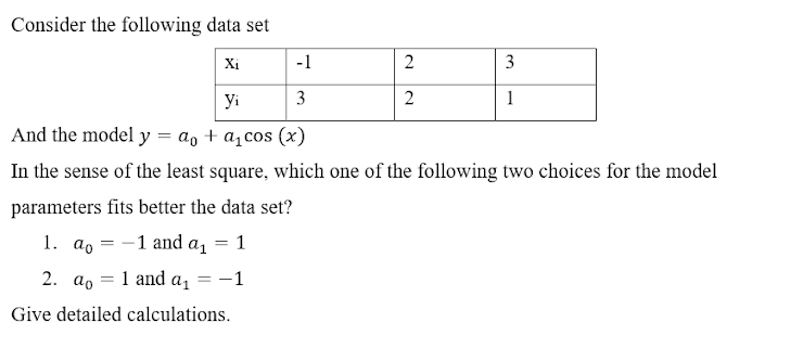 Solved Consider the following data set Xi - 1 2 3 уі 3 2 1 | Chegg.com