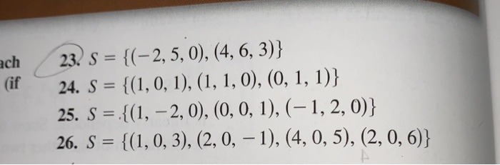 Solved Spanning Sets In Exercises 21 26 Determine Whether