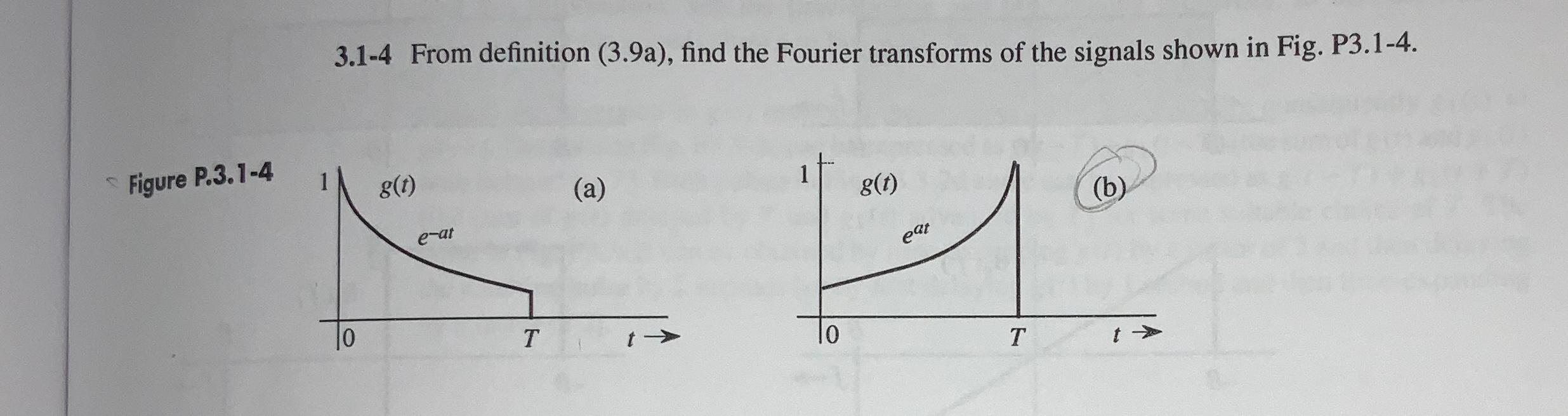 Solved 3.1-4 From definition (3.9a), find the Fourier | Chegg.com