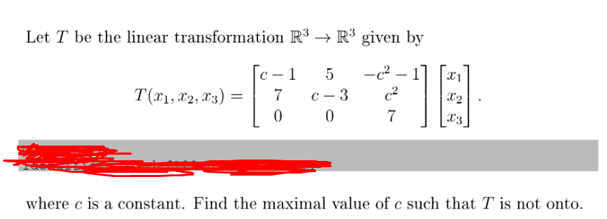 Solved Let T be the linear transformation R3 → R3 given by | Chegg.com
