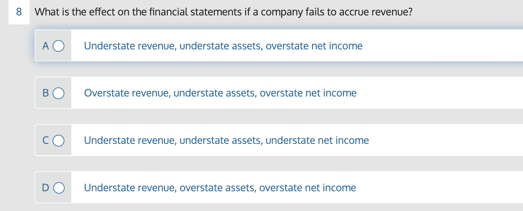 Solved 8 What is the effect on the financial statements if a | Chegg.com