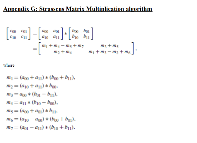 Solved (a) (1) Consider Strassen's algorithm for multiplying | Chegg.com