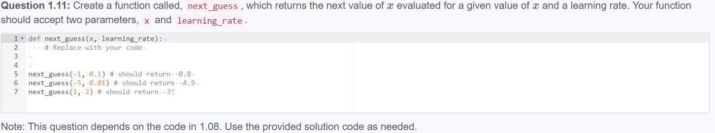 Solved Question 1.08: Create a function called, calc_slope, | Chegg.com
