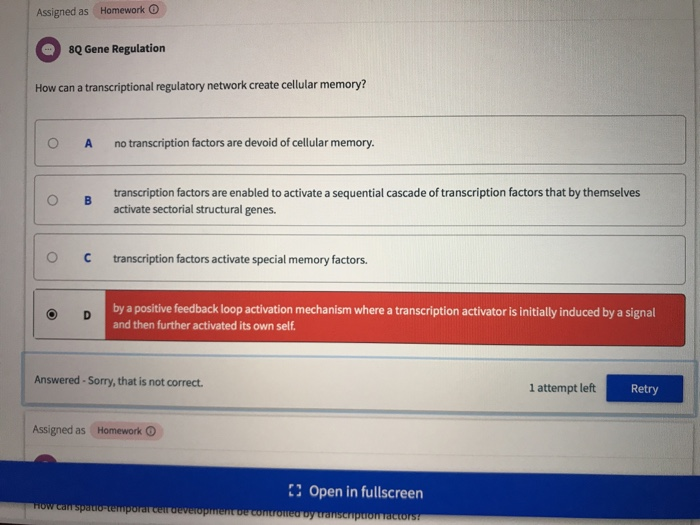 Solved Assigned as Homework O 8Q Gene Regulation How can a | Chegg.com