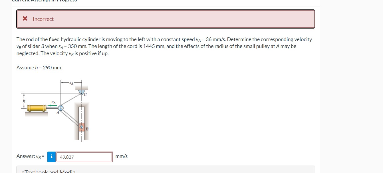 Solved The rod of the fixed hydraulic cylinder is moving to | Chegg.com