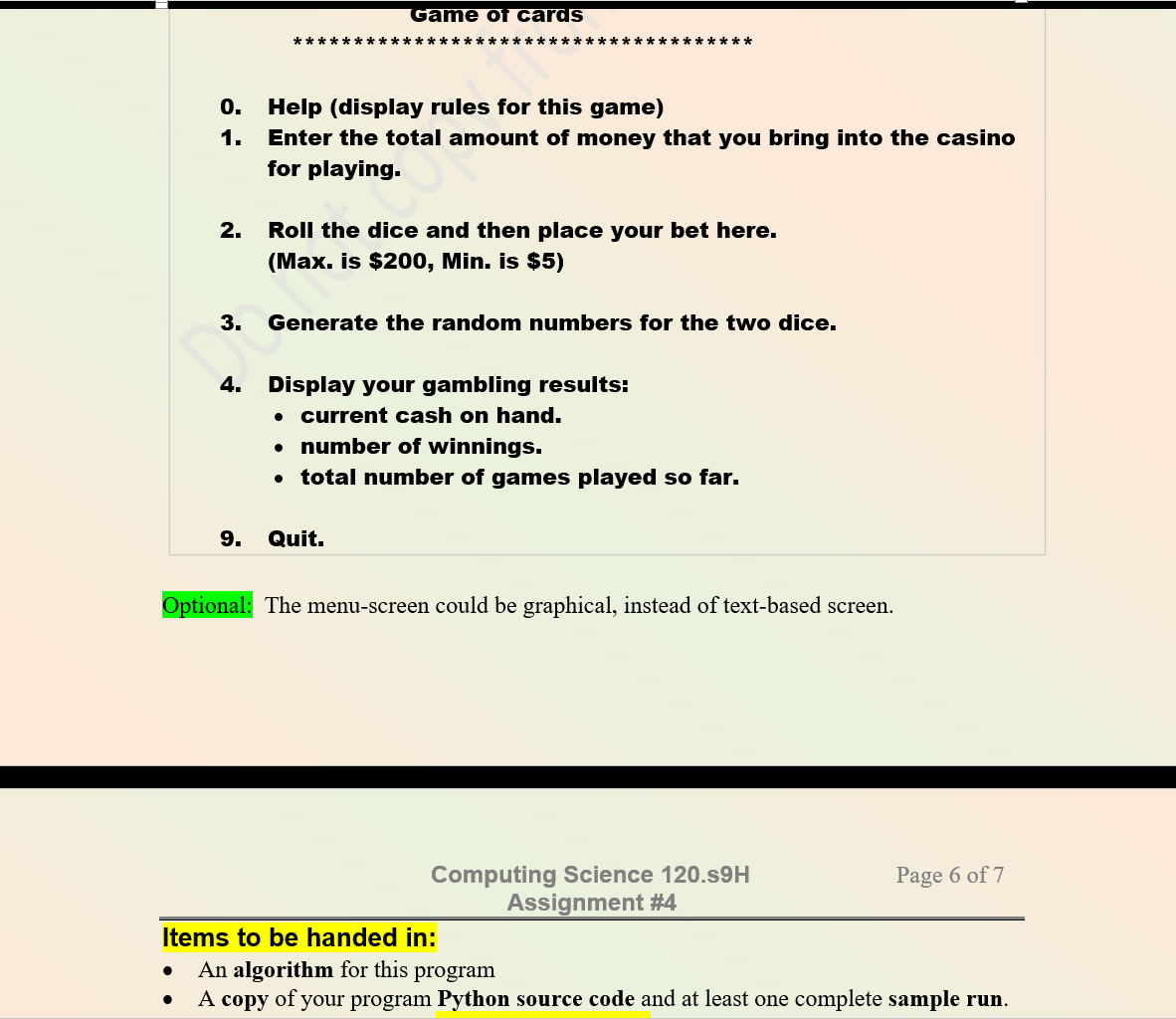 Solved Python Programming Description of the problem: Write | Chegg.com