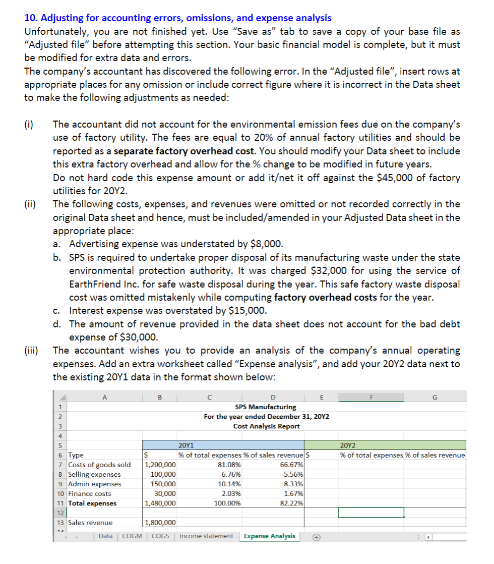 10. Adjusting for accounting errors, omissions, and | Chegg.com