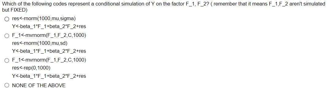 Solved Which of the following codes represent a conditional | Chegg.com