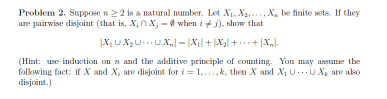 Solved Problem 2. Suppose n≥2 is a natural number. Let | Chegg.com