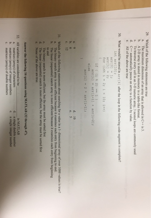 Solved 29. Which of the following statements are true a- The | Chegg.com