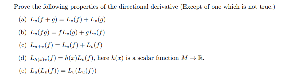 Solved Prove the following properties of the directional | Chegg.com