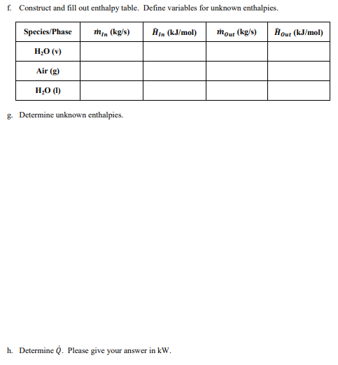 Follow the standard energy balance steps to determine | Chegg.com