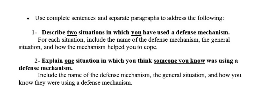 Solved Use complete sentences and separate paragraphs to | Chegg.com
