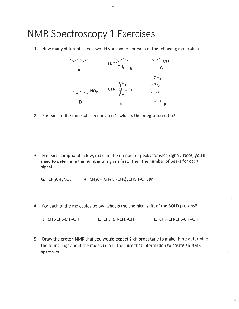 Solved NMR Spectroscopy 1 Exercises 1. How many different | Chegg.com