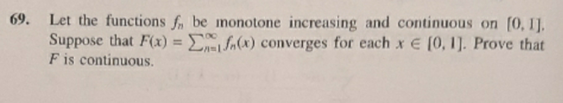 Solved 69. Let the functions fo be monotone increasing and | Chegg.com