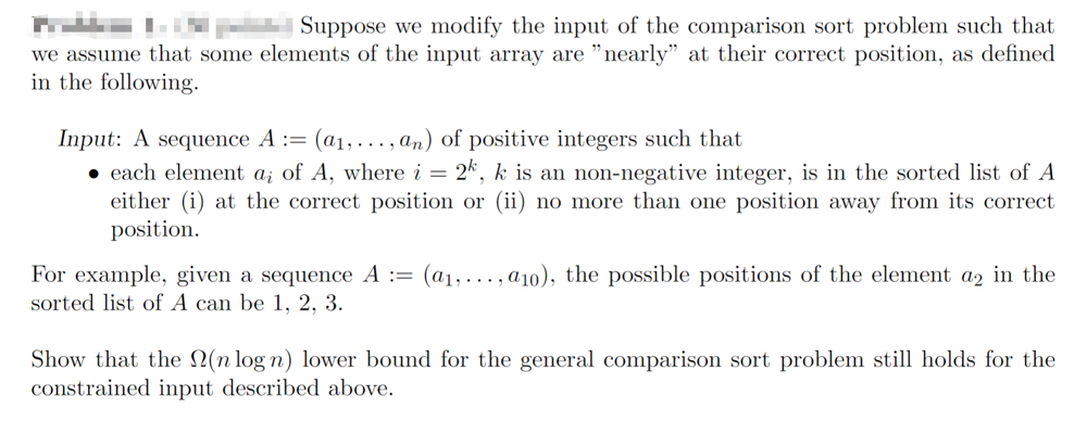 Solved Suppose we modify the input of the comparison sort | Chegg.com
