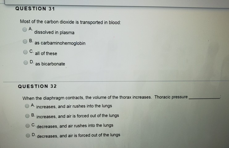 Solved QUESTION 29 pO2 at standard atmospheric pressure is | Chegg.com
