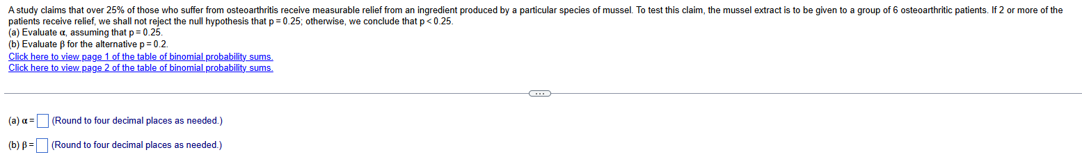 Solved patients receive relief, we shall not reject the null | Chegg.com
