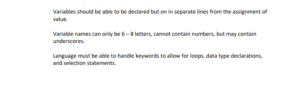 Solved Creating the lexical and syntax analyzer for a | Chegg.com