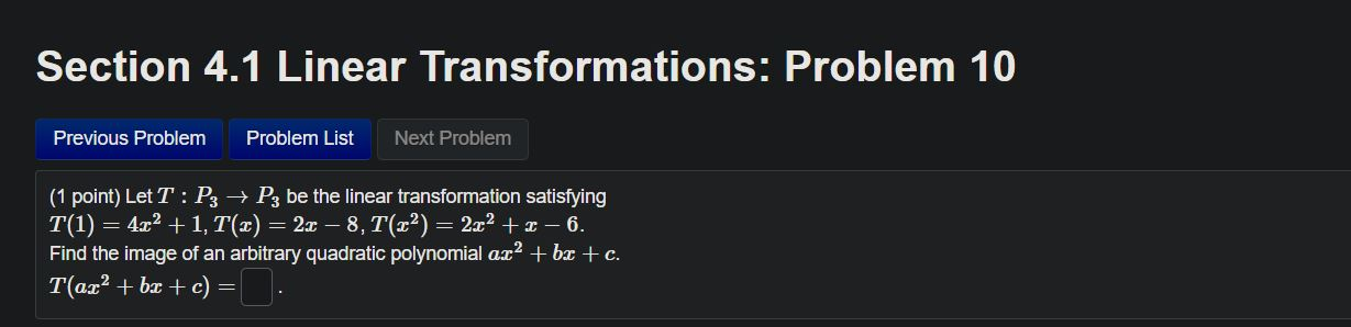 Solved Section 4.1 Linear Transformations: Problem 10 | Chegg.com