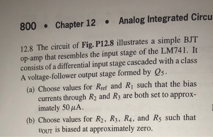 Solved 800 Chapter 12 Analog Integrated Circu 12.8 The | Chegg.com
