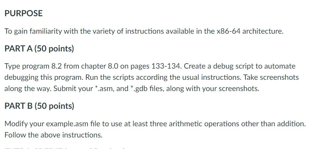 Please do Part B sum.asm file: ; Simple program | Chegg.com