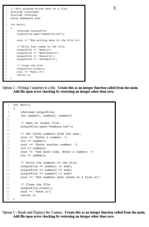 Solved Part 1: Your Name Main Menu //all prototypes 1. | Chegg.com