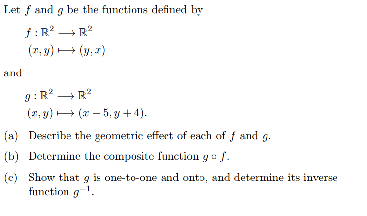 Solved Let f ﻿and g ﻿be the functions defined | Chegg.com