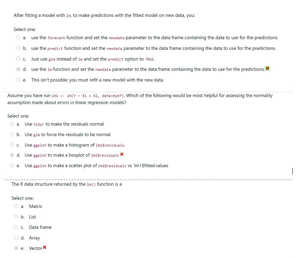 Solved After fitting a model with 1 m, to make predictions | Chegg.com