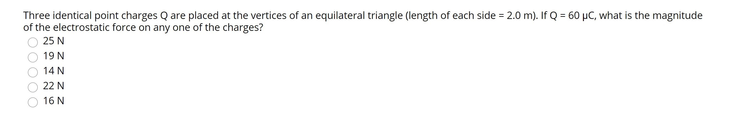 Solved Three identical point charges Q are placed at the | Chegg.com