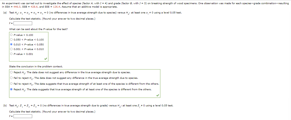 Solved An experiment was carried out to investigate the | Chegg.com