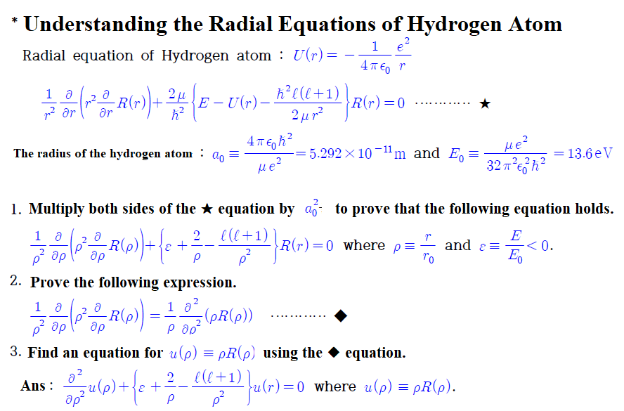 Solved Understanding the Radial Equations of Hydrogen Atom 2 | Chegg.com