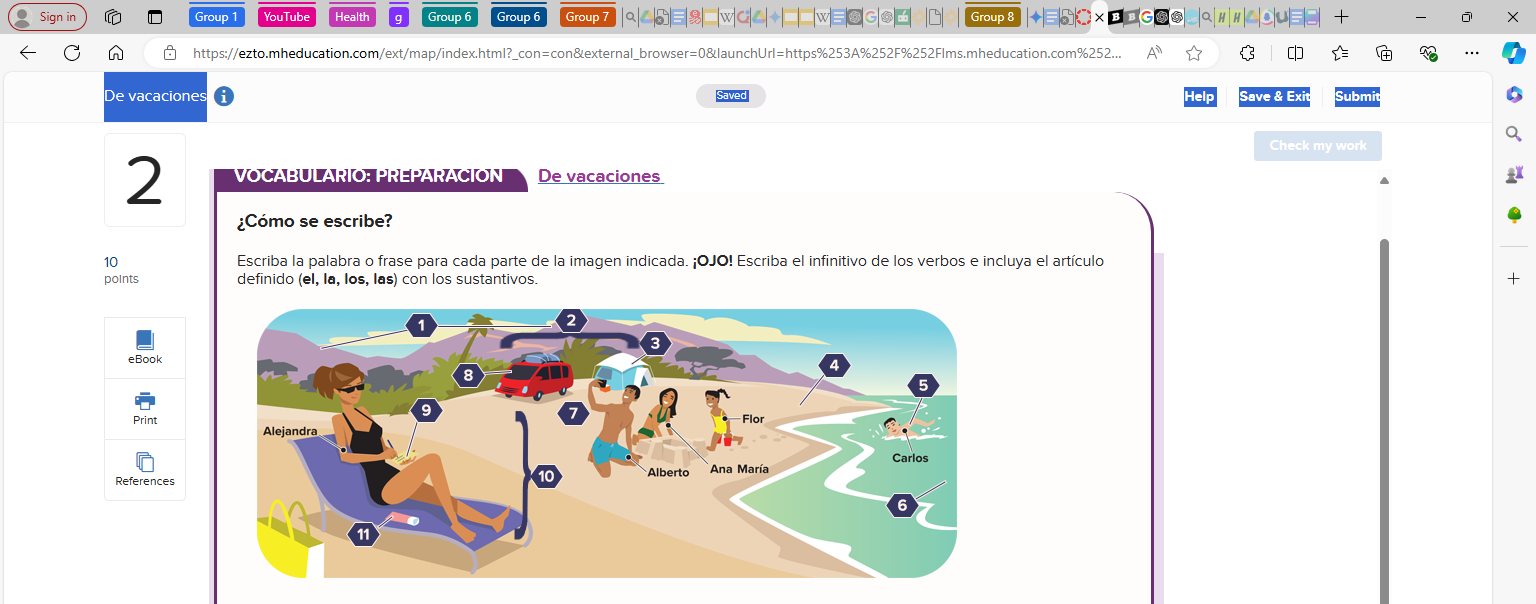 VOCABULARIO: PREPARACTONDe vacaciones¿Cómo se | Chegg.com