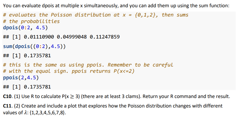 Poisson distribution From Lecture 14 practice | Chegg.com