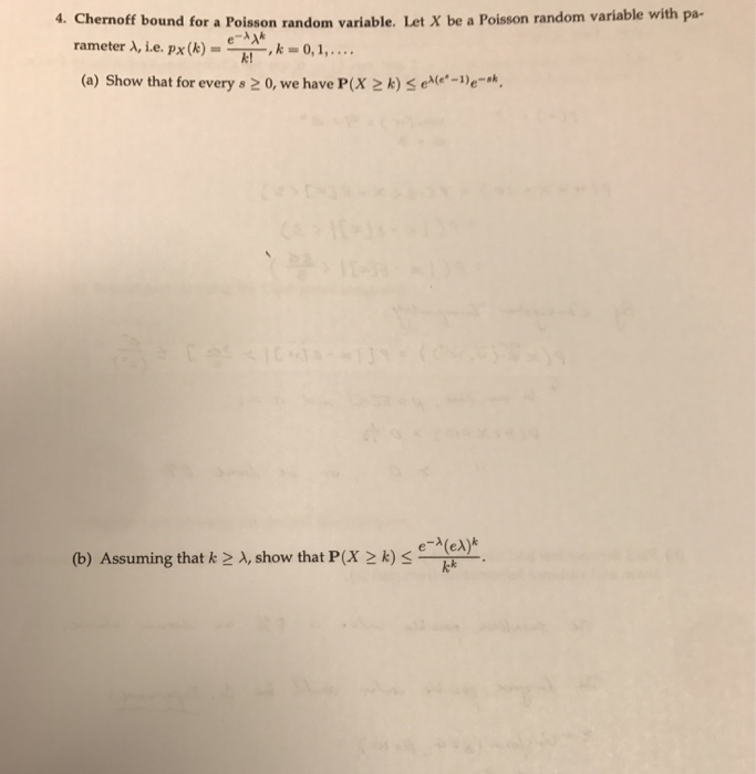 Solved Chernoff bound for a Poisson random variable. Let X | Chegg.com