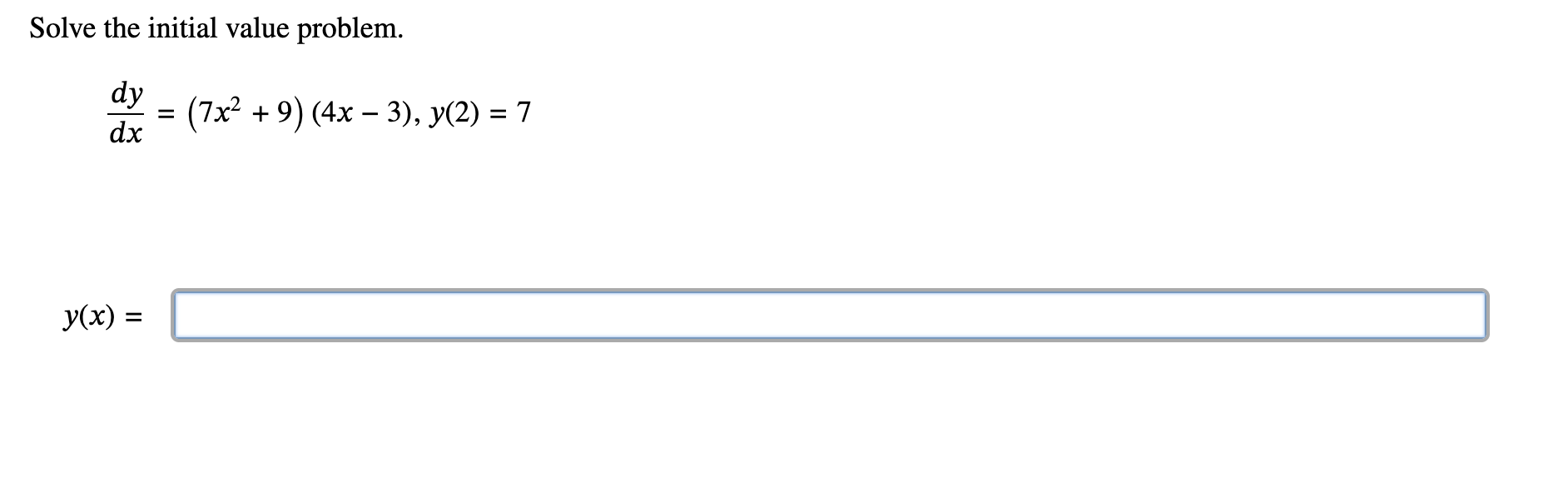 Solved Solve the initial value problem. | Chegg.com