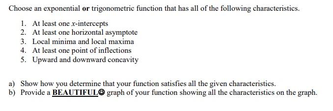 Solved Choose an exponential or trigonometric function that | Chegg.com