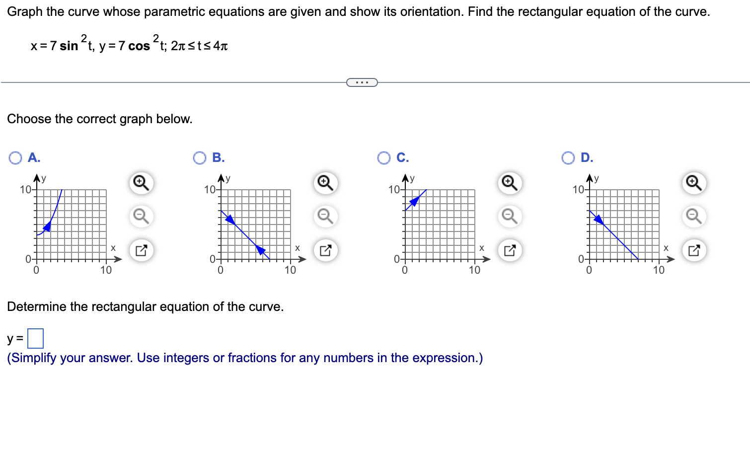 Solved Graph the curve whose parametric equations are given | Chegg.com