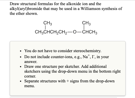 Solved Draw structural formulas for the alkoxide ion and the | Chegg.com