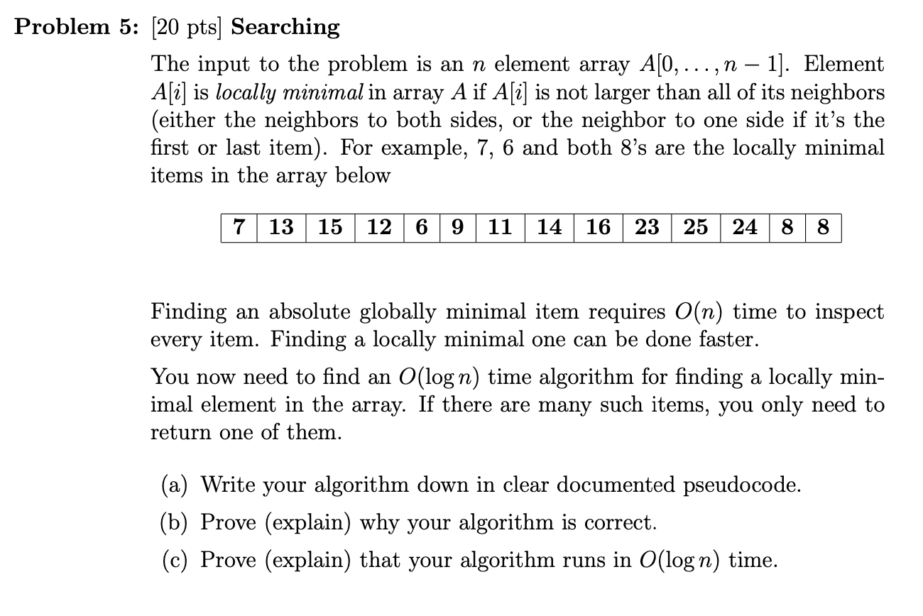 Solved Problem 5 20 Pts Searching The Input To The 